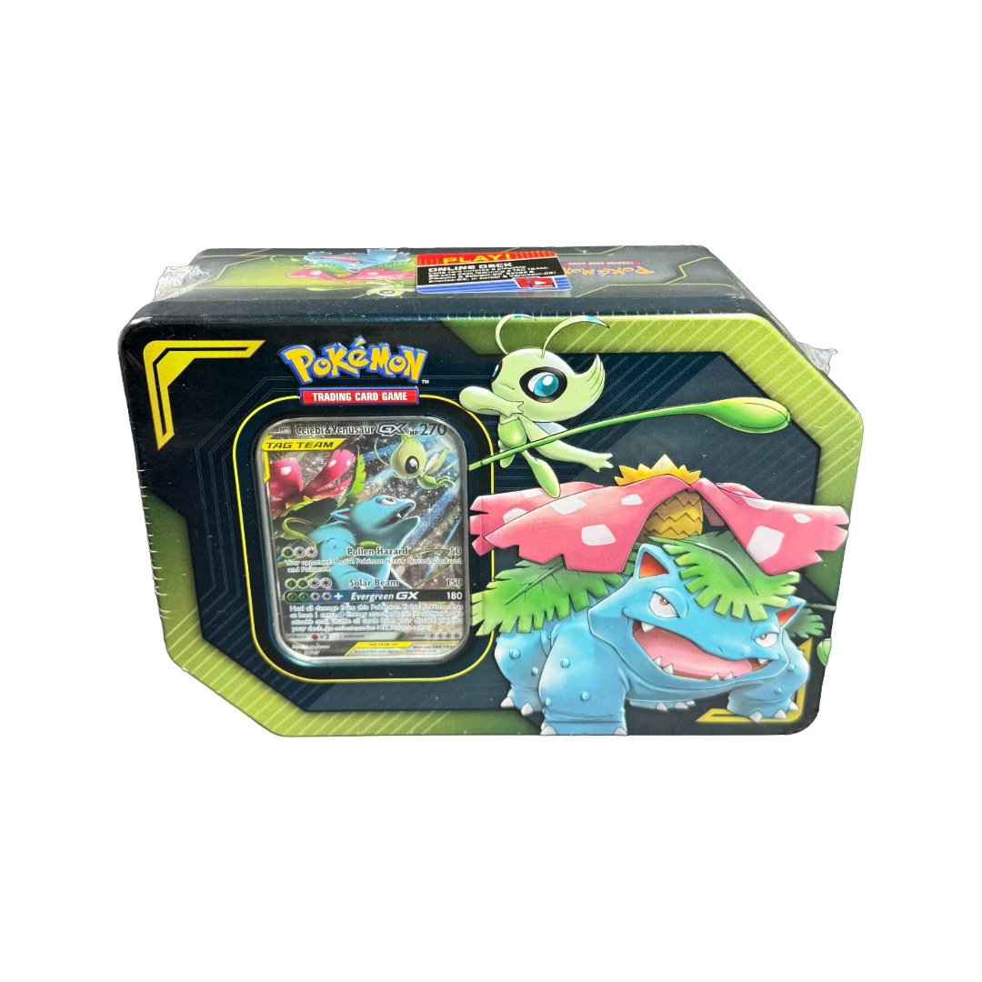 Celebi & Venusaur GX Tag Team Tin – Loose Packs Trading Co.